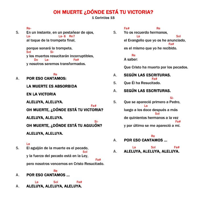 OH MUERTE ¿DÓNDE ESTA TU VICTORIA? OH MUERTE ¿DÓNDE ESTA TU VICTORIA?